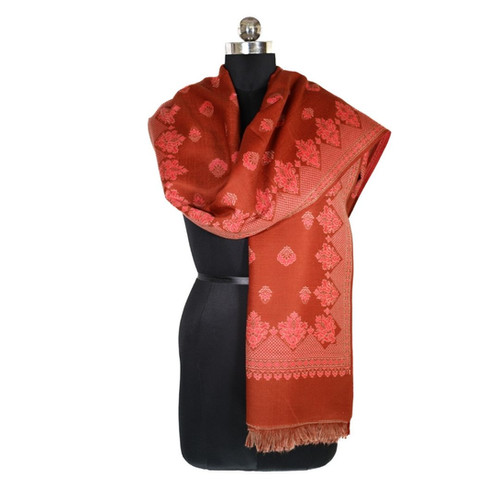 Shop Maroon Kashida Kashmiri Shawl | Gore Ani Mandali