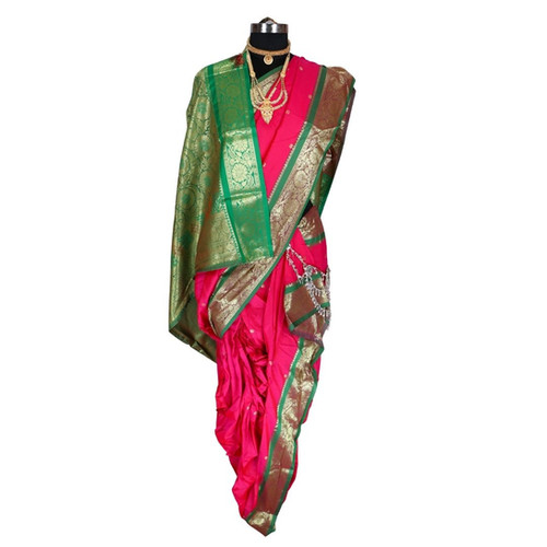 Shop Rani Pushpa Paithani Readymade Peshwai/Bramhani Nauvari Saree ...
