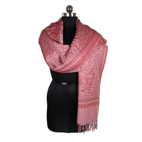 Shop Light Pink Jari Shawl | Gore Ani Mandali