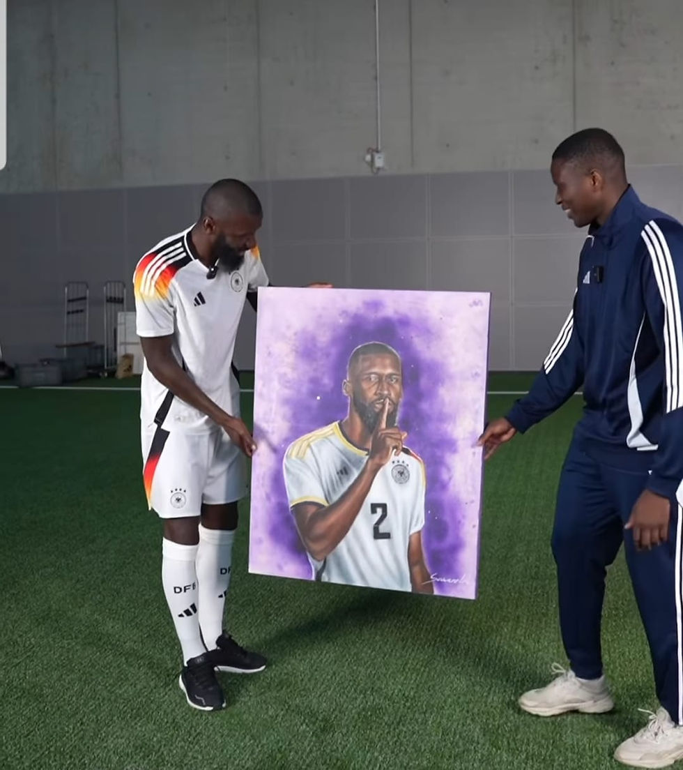 Footballer Antonio Rudiger of Real Madrid gifted a Self-Portrait by ...