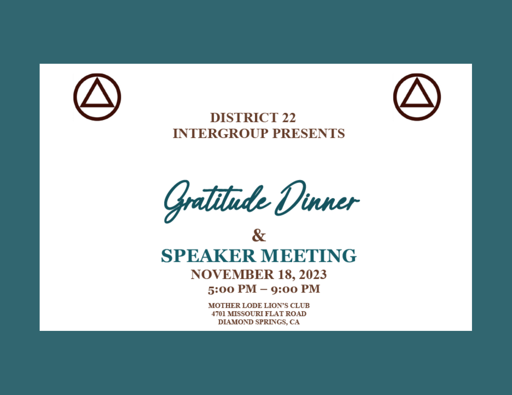 Gratitude Dinner | District 22