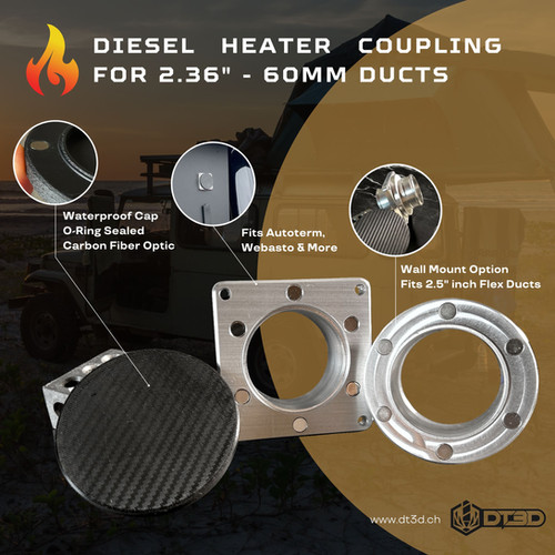 60mm Diesel Heater Coupling | Robust Aluminum Design