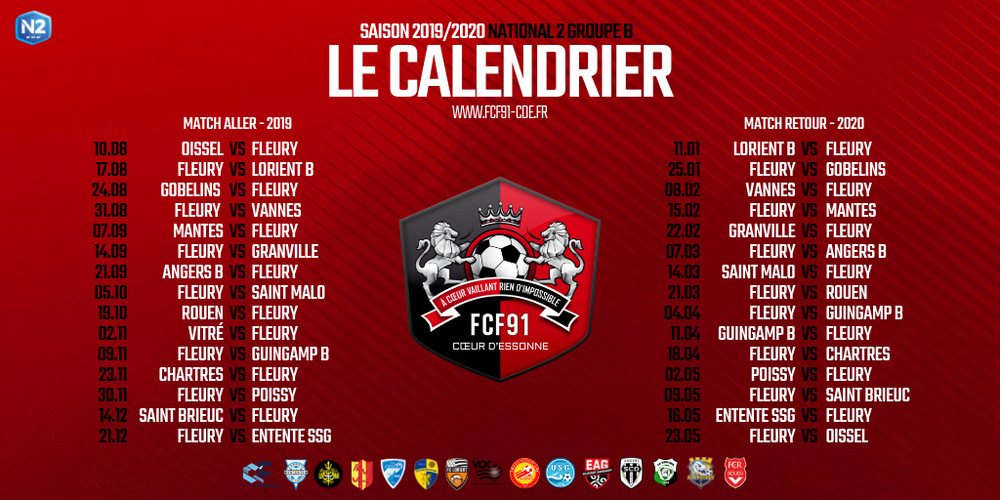 N2. Découvrez le calendrier 2019/2020