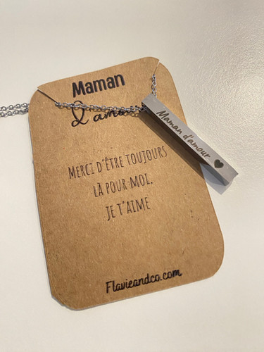 Collier en acier F&C « maman d’amour » | FlavieAndCo