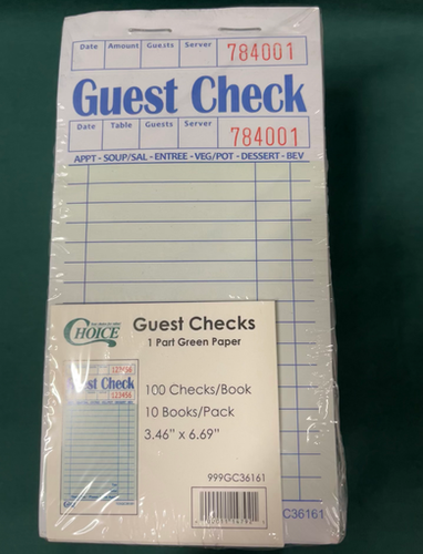 Choice 1 Part Guest Check Book of 100ct (10pk) | Kreyer’s Candy