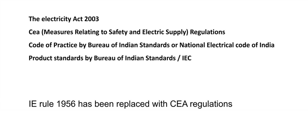 What Standards India should follow on Electrical Safety