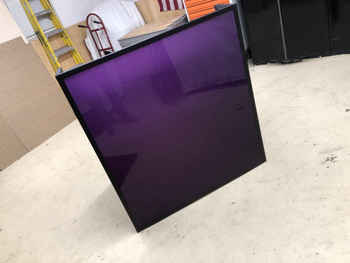 Collapsible Purple Plexiglass Booth | Okula Custom Designs