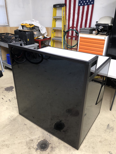 Collapsible Black Plexiglass Booth | Okula Custom Designs