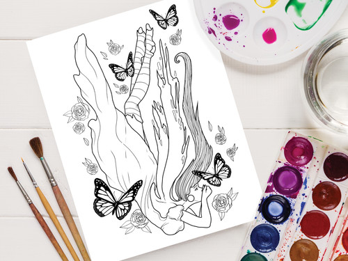 Mariposa Fairy Coloring Book Page Digital File | Art Additive
