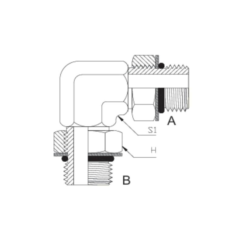 1O9 UNO Male x UNO Male 90 Elbow | Spot On Hose and Fittings