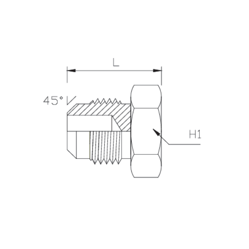 4P SAE 45 Degree Plug | Spot On Hose and Fittings