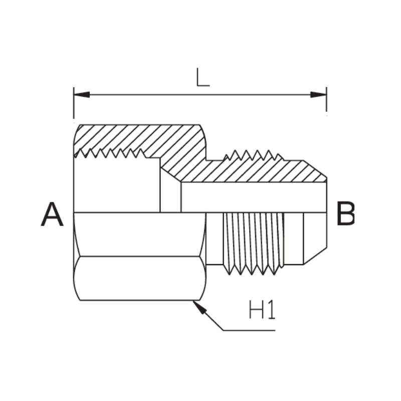 2J1 JIC Female x JIC Male Expander/Reducer One Piece | Spot On Hose and ...