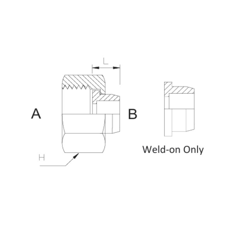 9FW ORFS Female Tube Weld (Set) | Spot On Hose and Fittings