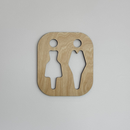 Refined Wood Restroom Sign | Rixir Systems
