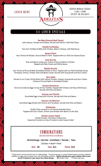 Menus | Adelitas Mexican
