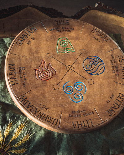 Wheel of year altar with elements | Pagan Store