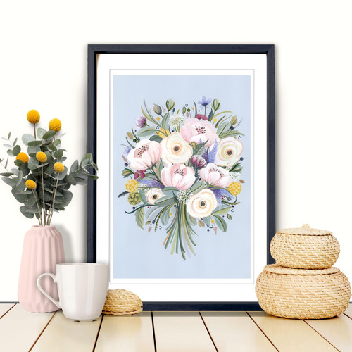 Blue Romance Art Print | Zenti Designs