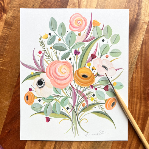 ORIGINAL- "Apricot Bouquet" | Zenti Designs