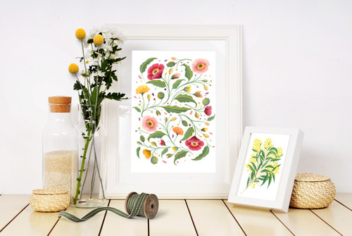 Pretty Poppies Art Print | Zenti Designs