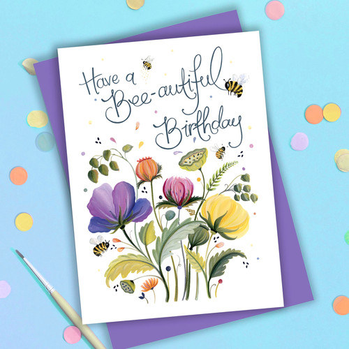 Bee-autiful Birthday Card | Zenti Designs