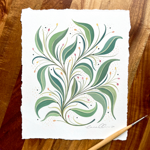 ORIGINAL- "Dancing Leaves"#2 | Zenti Designs