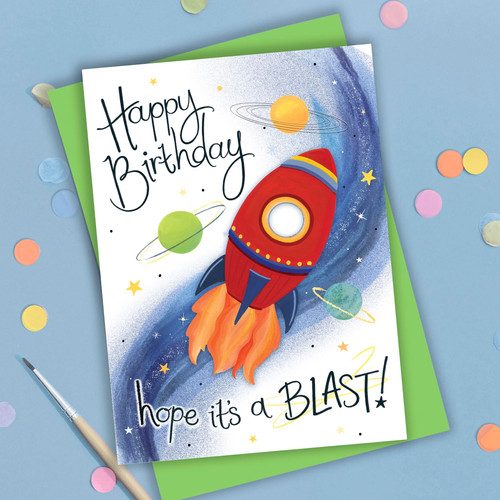 Rocket Birthday Card | Zenti Designs