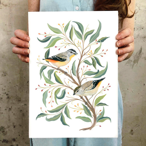 Spotted Pardalotes 'The Mayweathers' Art Print | Zenti Designs