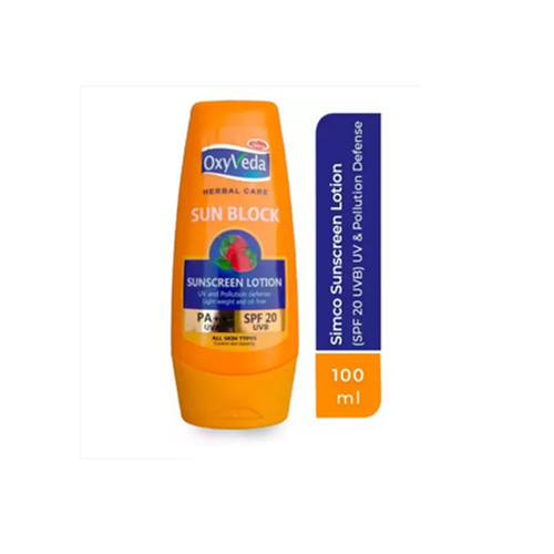 Simco Oxyveda Herbal Care Sun Block Sunscreen Lotion SPF-20 UVB | Simco ...
