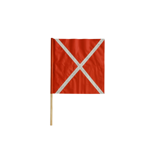 Red Safety Flag With Reflective Strips 24 Inch | Access Safety Products ...