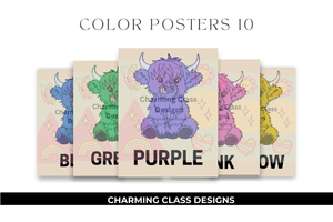 Sassy Cow | 10 Color Posters | Digital Download | Charming Class Designs
