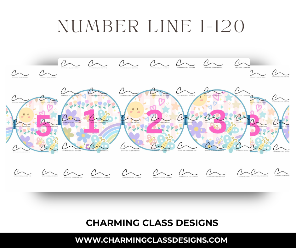 Pastel Paradise | Number Line 1-120 | Digital Download | Charming Class ...