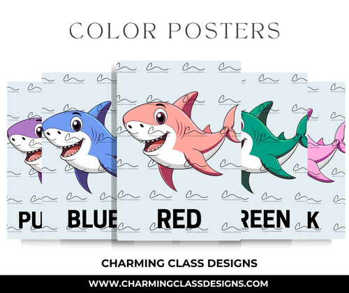 Shark Spash | 10 Color Posters | Digital Download | Charming Class Desig