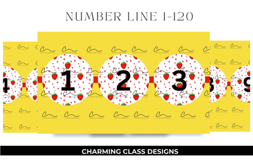 Strawberry Fields | Number Line 1-120 | Digital Download | Charming ...