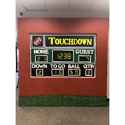 FOOTBALL SCOREBOARD BACKDROP 8X8FT | Rent4Parties