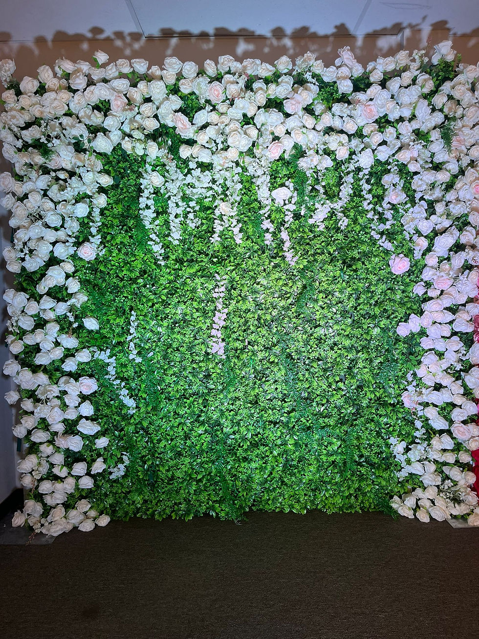 PREMIUM GREENERY/IVORY FLOWER WALL 7X8FT | Rent4Parties