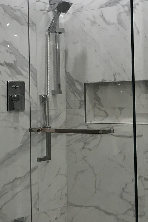 6" X 18" SQUARE TOWEL BAR HANDLE COMBO | aaaglass