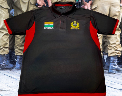 "CDP2024 CISF Collar T-Shirt – Fire Wing Edition"