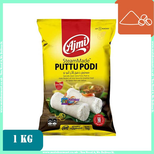AJMI SteamMade Puttu Podi 1kg Soft White Rice Flour for Kerala Puttu ...