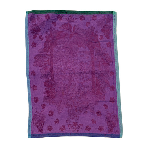 Vintage Vineyard Theme Dish Towel Purple Primrose Bordier pour Jacquard ...