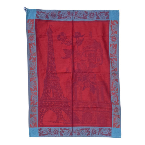 Vintage Paris Theme Dish Towel Maroon Primrose Bordier pour Le Jacquard ...