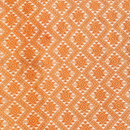 TOTT 007 Orange and White Cotton Fabric | Nancy's Treasures