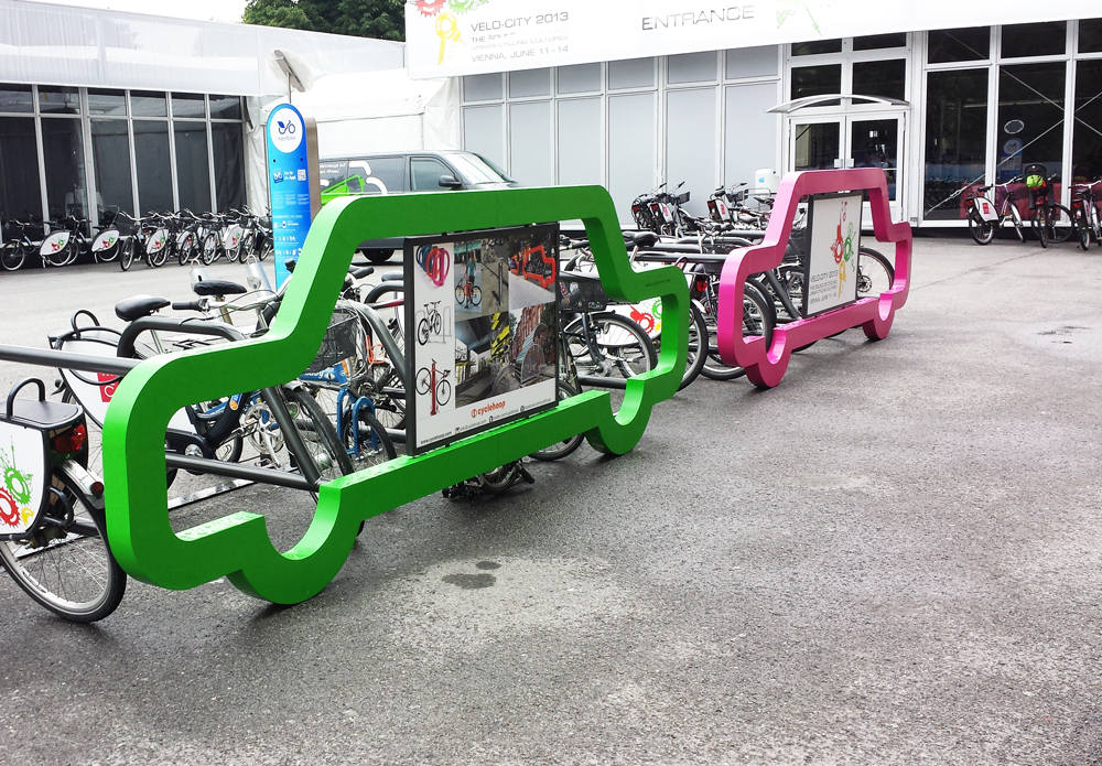 Équipements Halt - Support à vélo à silhouette d'auto