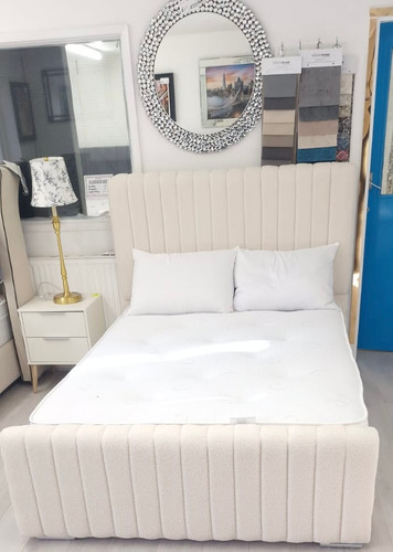 4 FOOT - MOONLIGHT LINED BED FRAME - choice of colours /fabrics | B&W BEDS