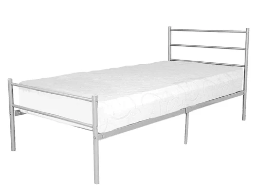 LEANNE SILVER METAL BED FRAME - SINGLE | B&W BEDS