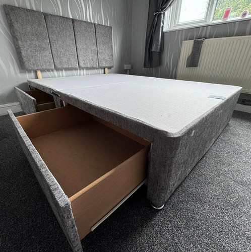 4 FOOT OR DOUBLE DIVAN BASE 2 DRAWERS AND ROBY HEADBOARD - CHOICE ...