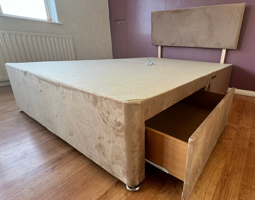 4 FOOT OR DOUBLE DIVAN BASE 2 DRAWERS AND HB - CHOICE COLOURS/FABRICS ...