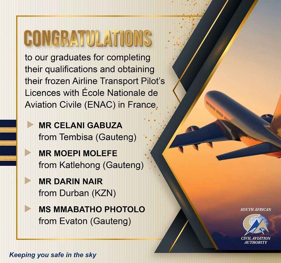 Young South African Cadet Pilots graduate from École Nationale de ...