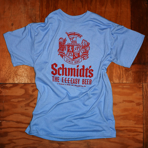 Schmidt's Beer t-shirt ! | Logo Crest in Tight Blue