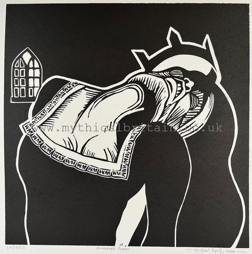 The Swoon of Guinevere - Original Linocut Book Illustration | mythical ...