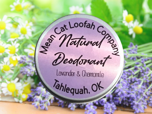 Lavender & Chamomile Natural Deodorant | Mean Cat Loofah Comp